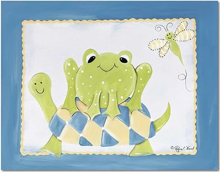 Amazon.com : Doodlefish Gallery-Wrapped 20"x16" Wall Art, Frog and ...