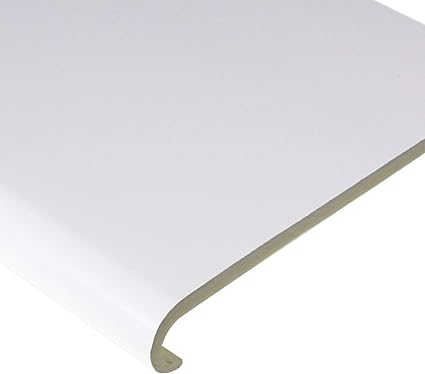 240mm White UPVC Bullnose Window Board/Cill Cover 2.5m Long 9mm Thick ...