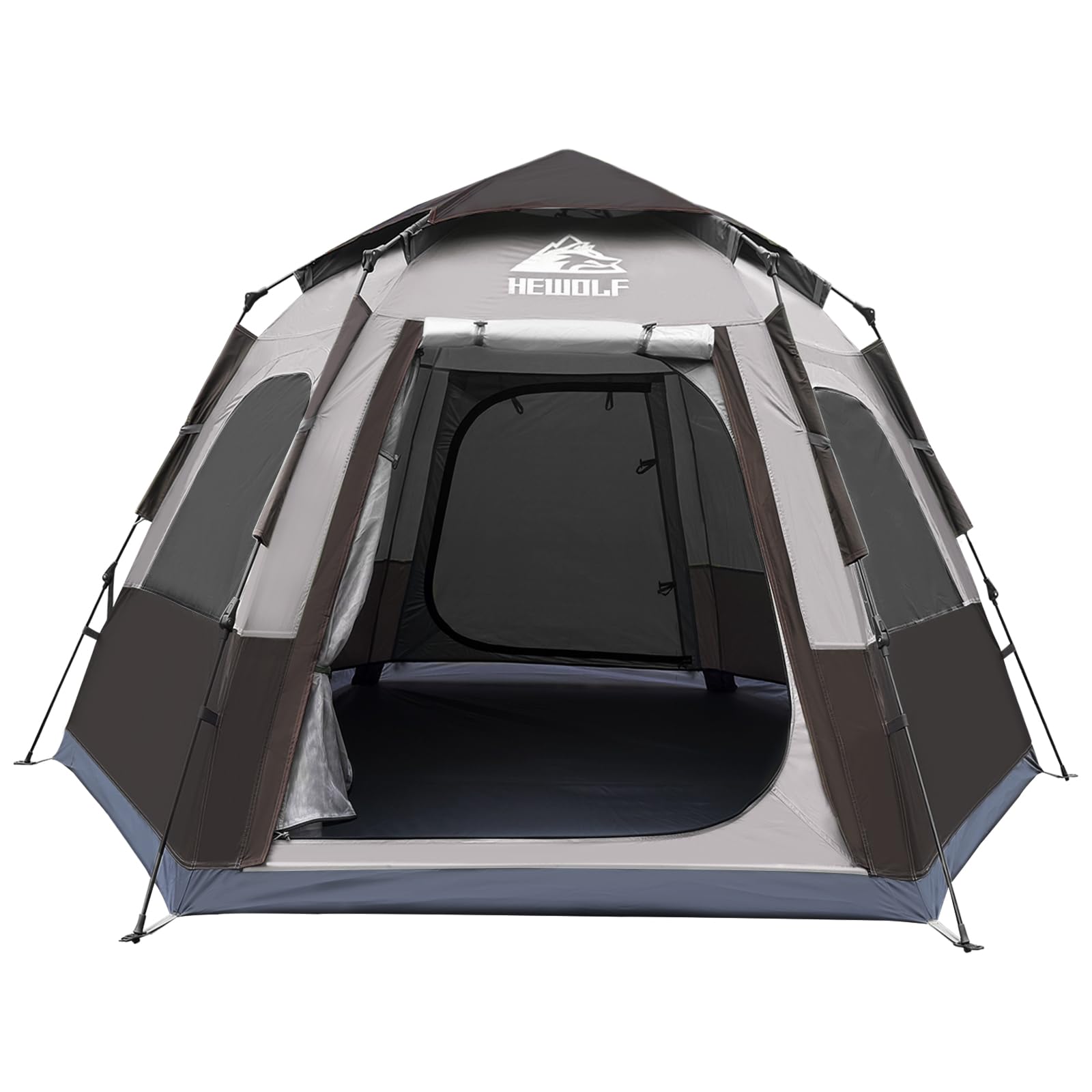 Hewolf 2/3/4 Person Camping Tent - Instant Pop Up Waterproof 2 Doors ...