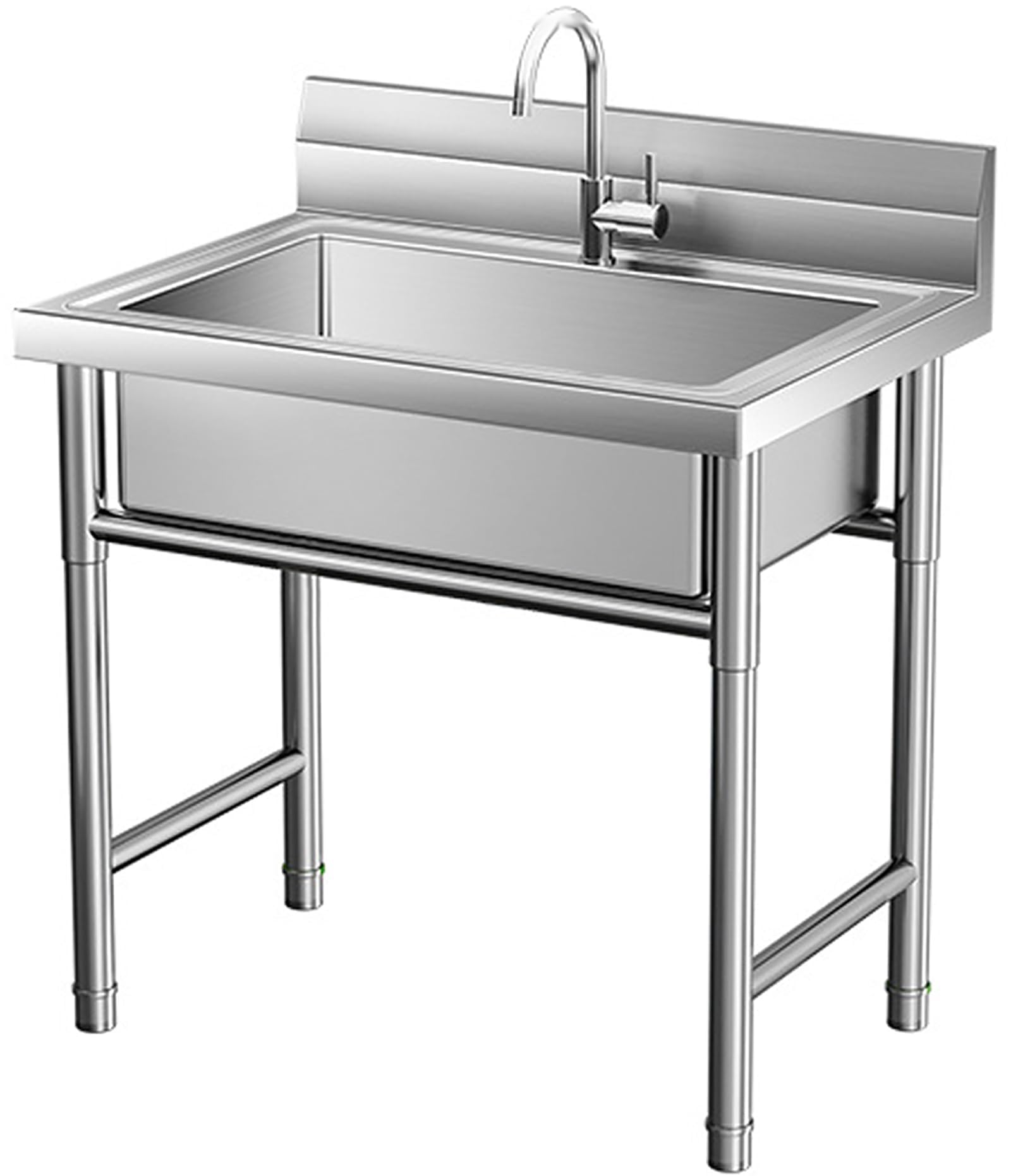 Stainless Steel Utility Sink Free Standing Single Bowl Kitchen Sink ...