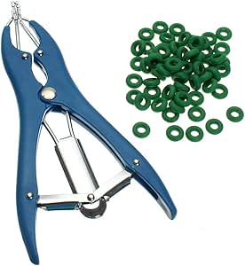 Sheep Castration/Banding/Tail Docking/Applicator/100 Rings/Cattle/Marking/Farm Castrator Tools ...