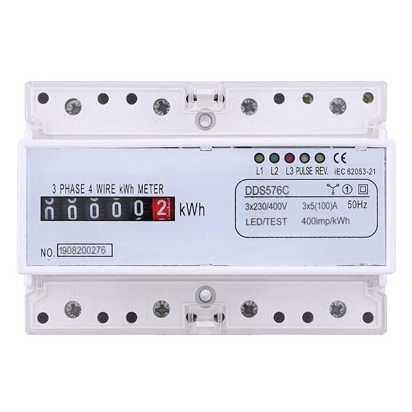 Electric Meter, 3 Phase 4 Wire DIN Rail Energy Meter Wattmeter ...