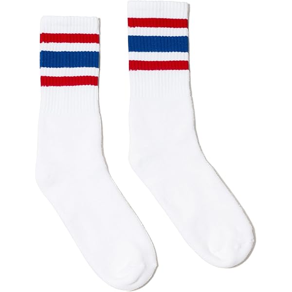 2 Stripe Socks Credos 12 Pairs 1 Dozen Crew White Socks With 2 Black ...