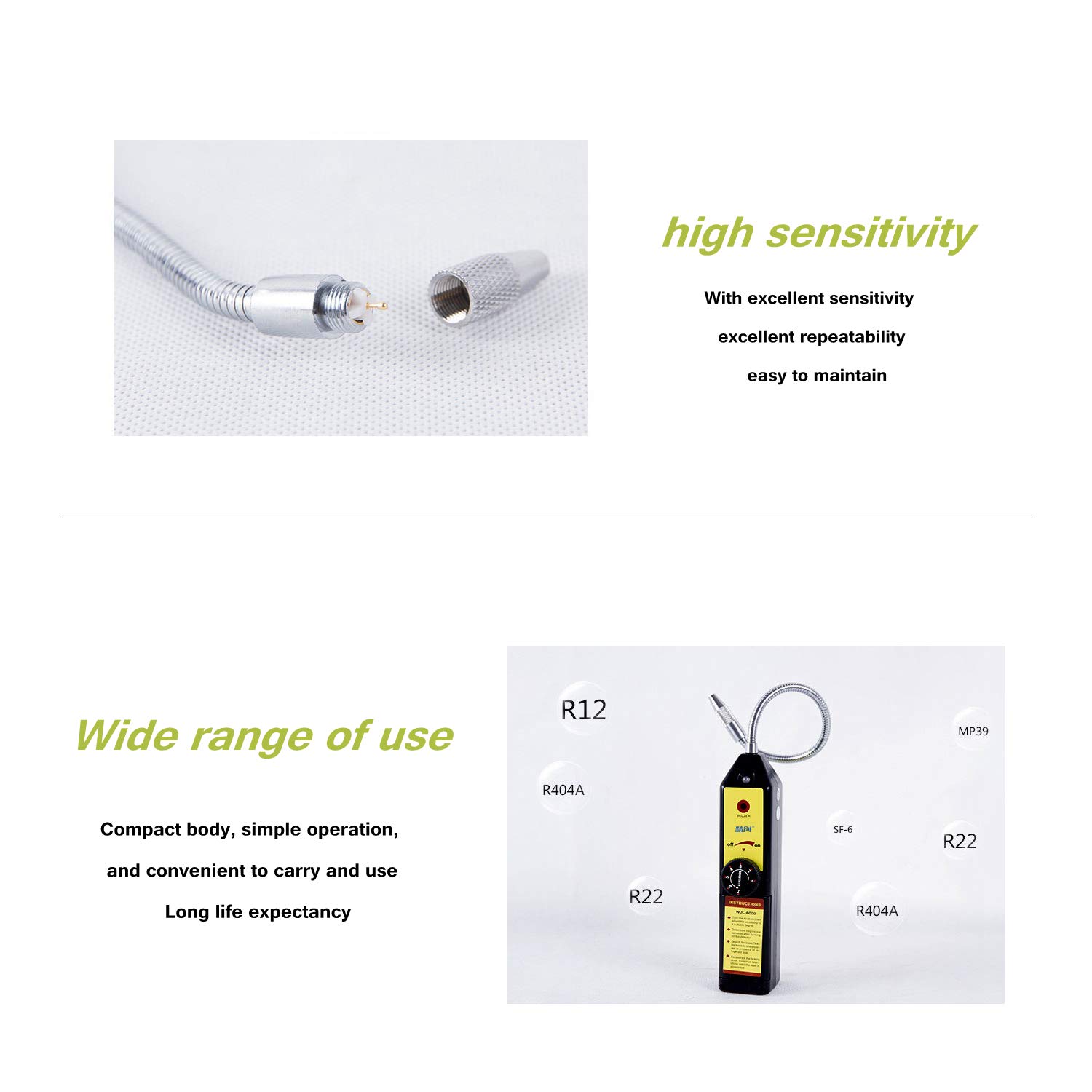 Refrigerant Halogen Leak Detector， Portable CFCs HFCs Refrigerant Leak ...