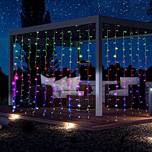 Smart Led Curtain Lights, 9.8ft x 9.8ft WiFi RGB Color Changing Window ...