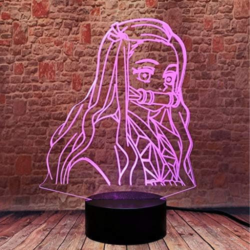 Kamado Nezuko 3D Illusion Demon Slayer Merch Night Light LED Anime Lamp ...