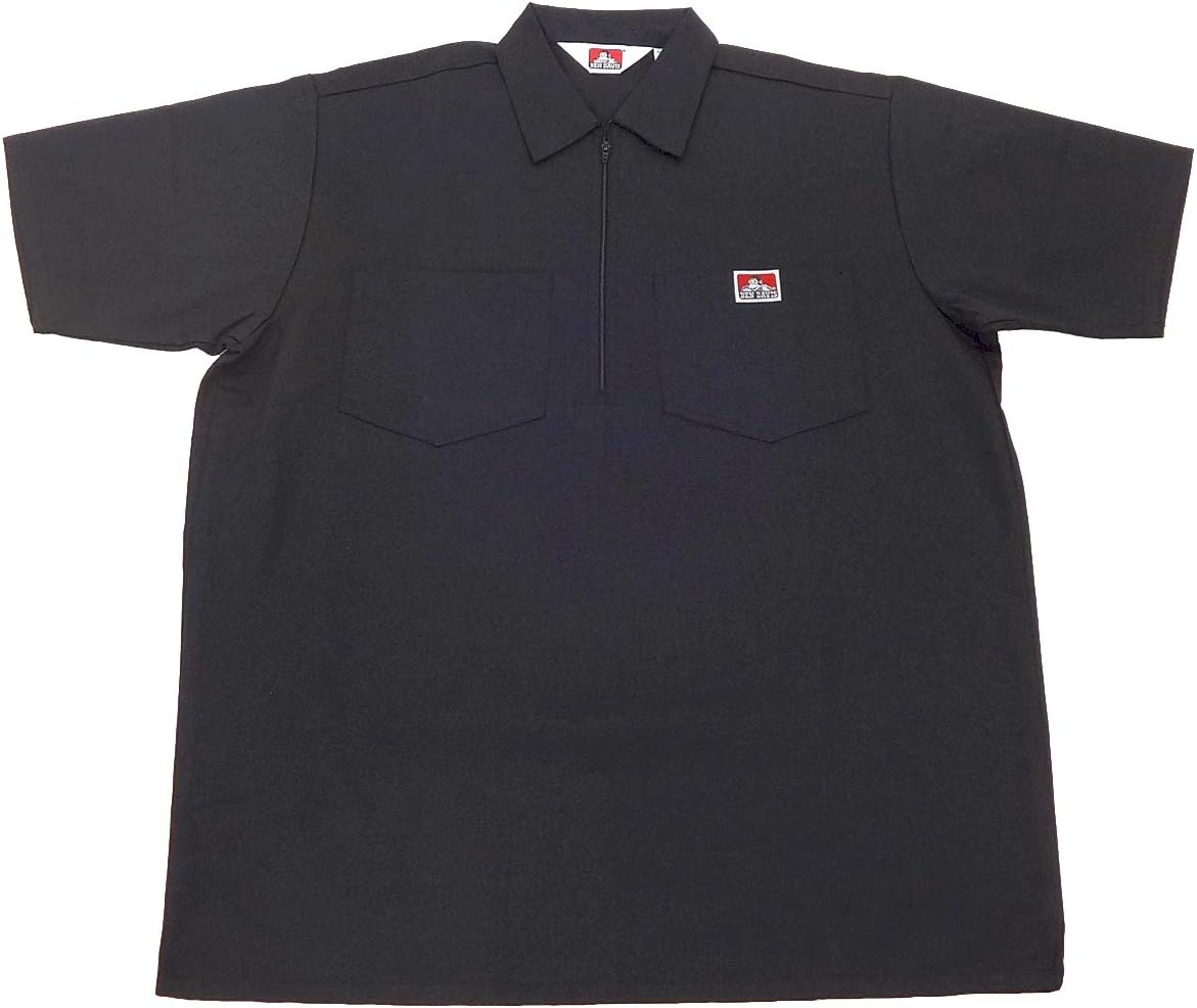 Ben Davis Camisa de manga corta con cremallera 1/2: Amazon.com.mx: Ropa ...