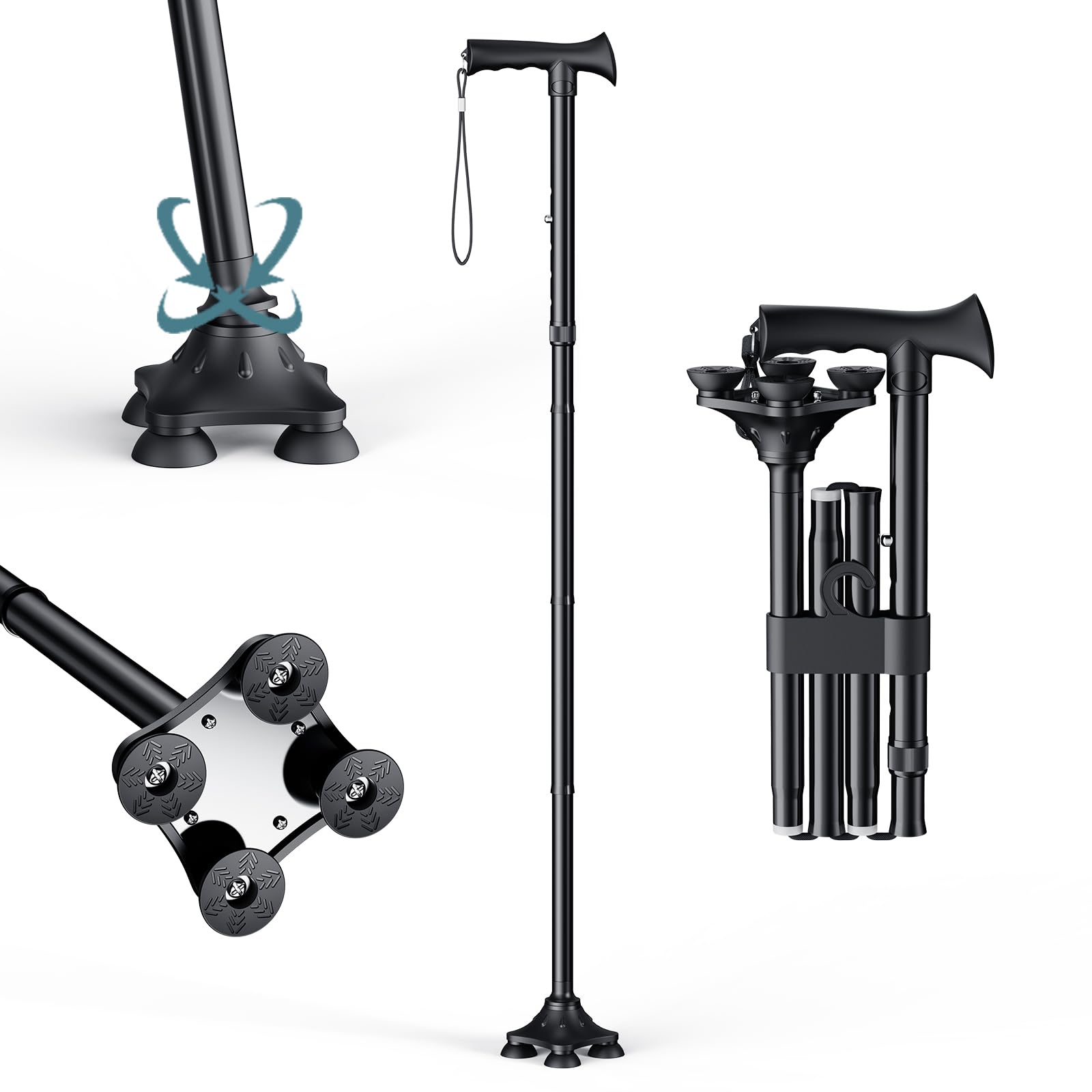 Walking Cane - Adjustable Foldable Collapsible Walking Canes for Men ...