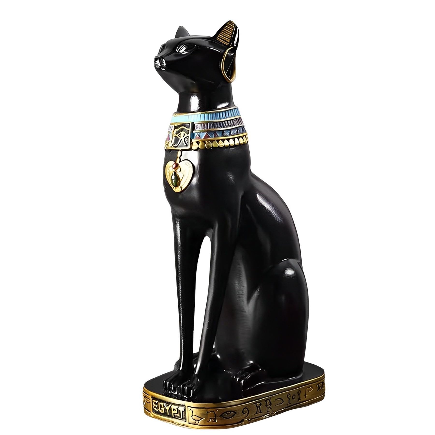 Ni-JASW 9.4 inch Tall Black Egyptian Cat Goddess Bastet Statue, Ancient ...
