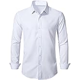 Amazon.com: Lion Nardo White Dress Shirt for Men Mens Dress Shirts Long Sleeve Button Down Shirt ...