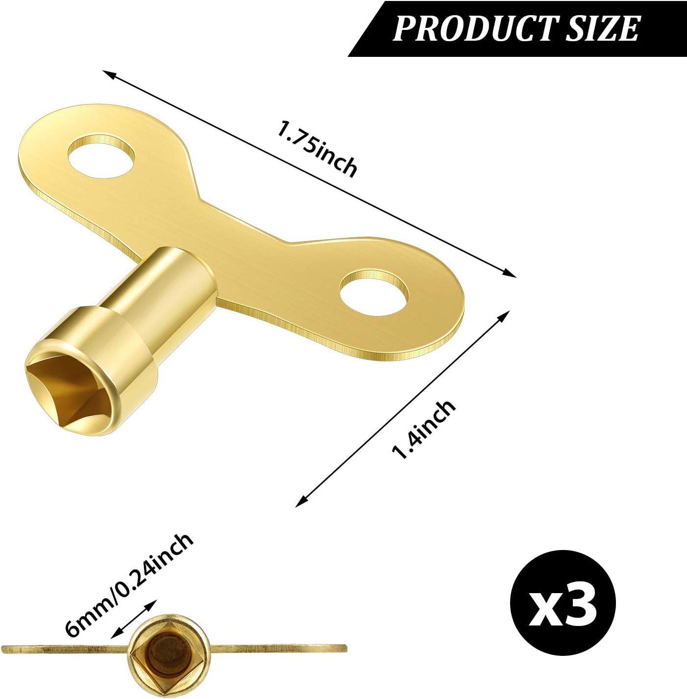 Brass Radiator Keys Removable Radiator Key Valve Radiator Bleed Keys ...