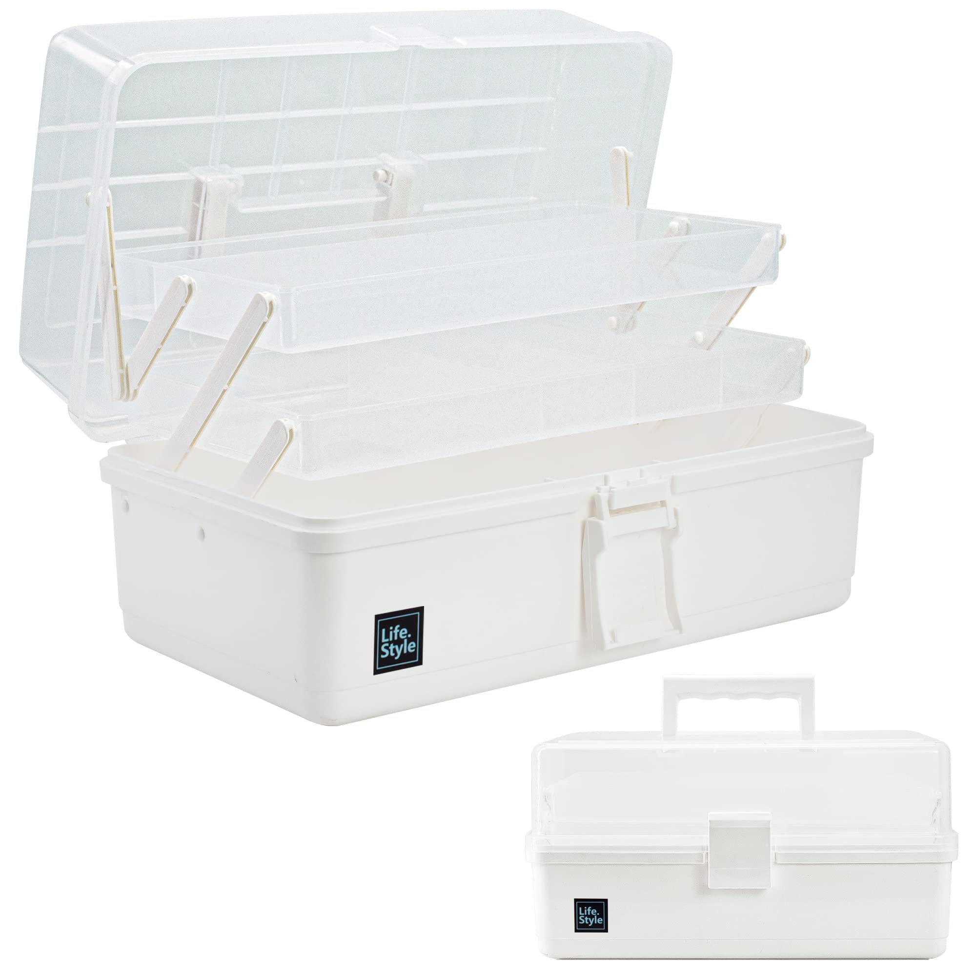 Creahaus 13 inch Art Craft Organizer Storage Box with 3 Layer ...