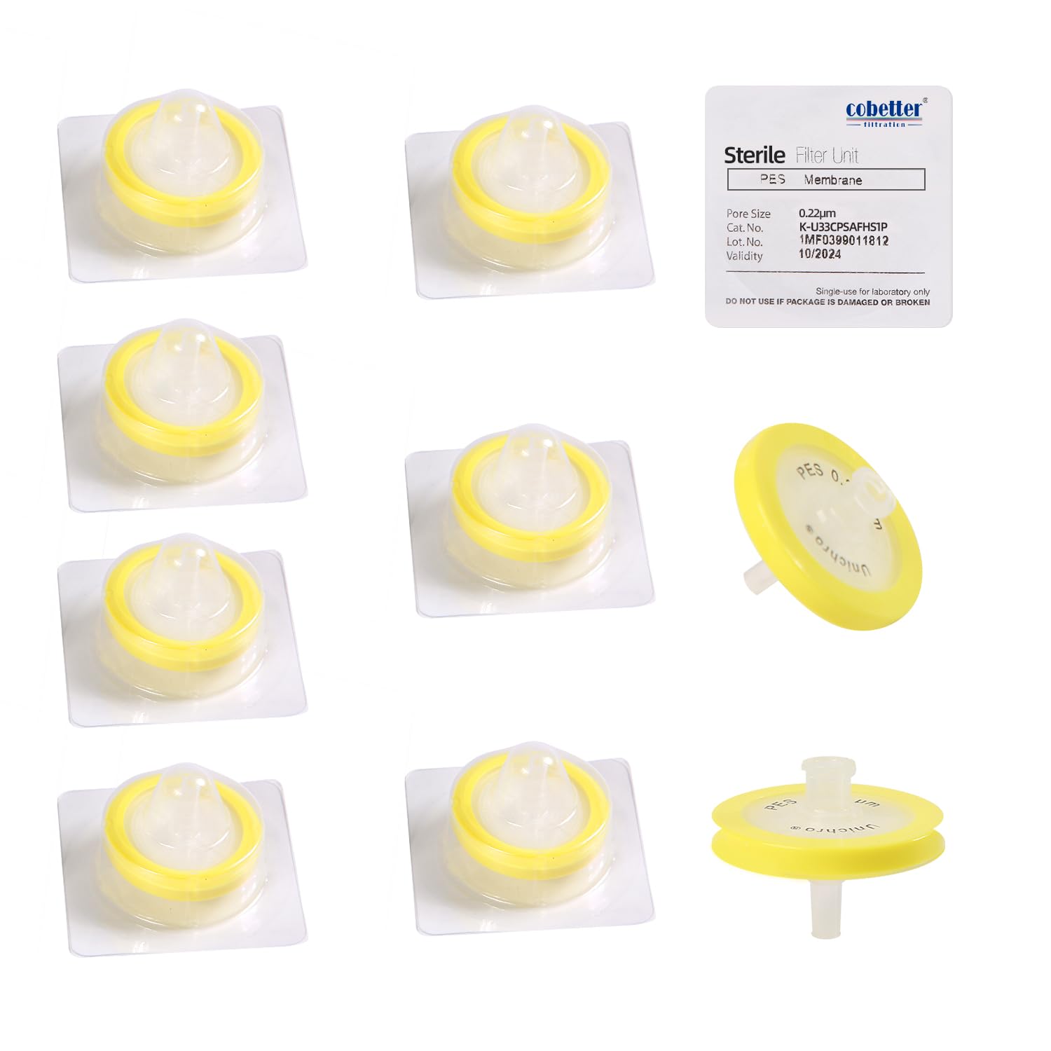 Mua COBETTER 10 Pack Syringe Filter PES Hydrophilic Filtration Sterile ...