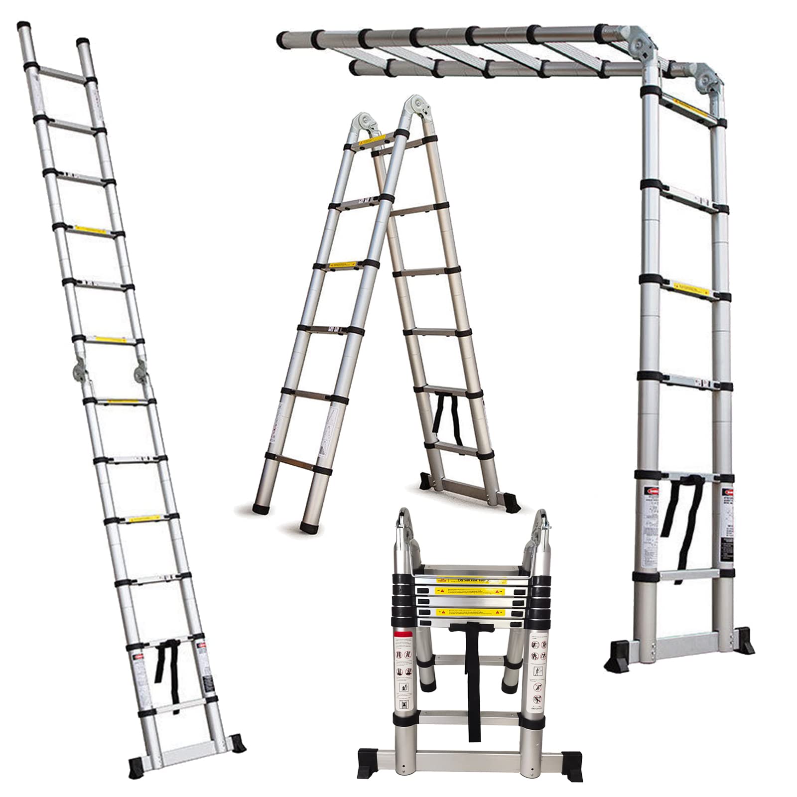 Collapsible Telescoping Ladders Stainless Steel, Multipurpose ...