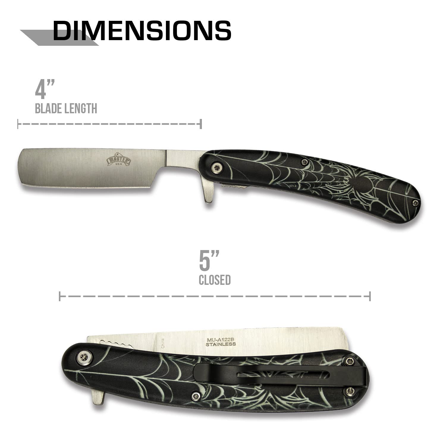 MASTER USA – Spring Assisted Razor Blade Folding Knife – Satin Finish ...