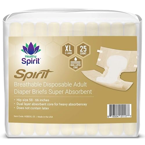 Healthy Spirit Breathable Disposable Adult Diaper Briefs for ...