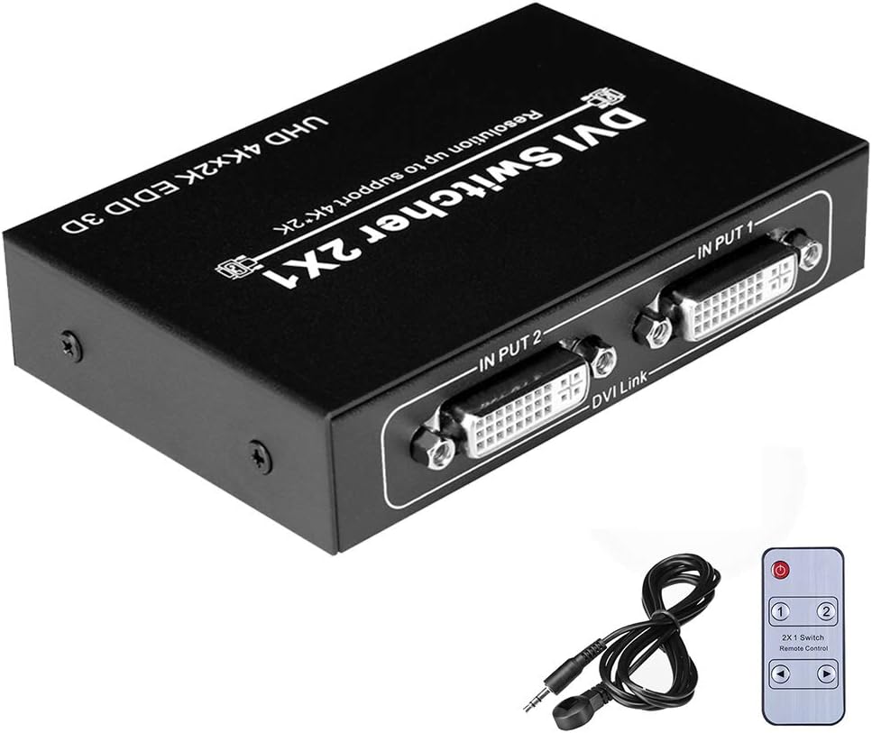 Amazon.com: YITROX DVI Switch 2 in 1 Out Support 4K 30Hz, DVI Switcher ...