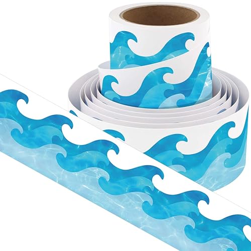 Ocean Waves Bulletin Board Border Blue Turquoise Bulletin Board Trim ...