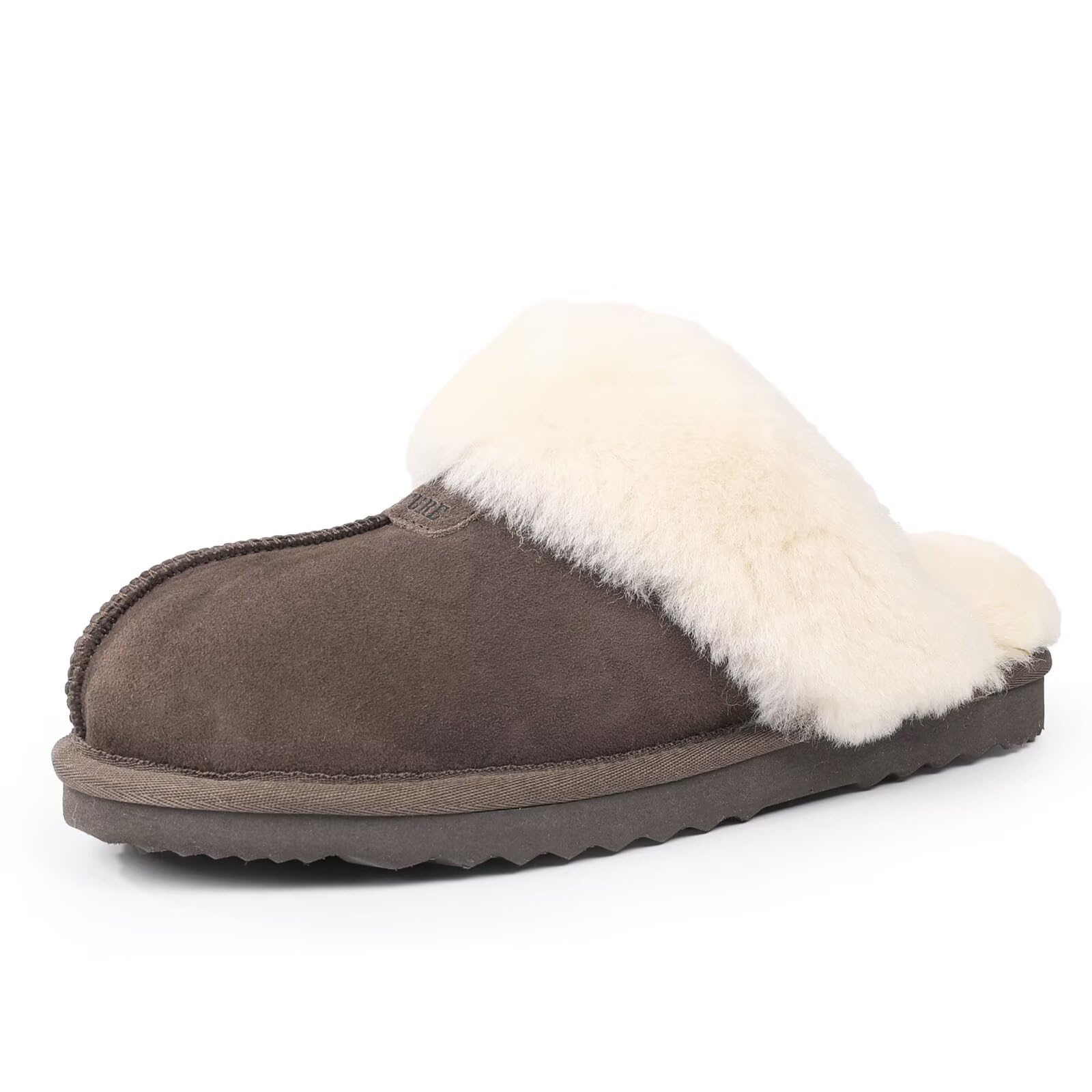 FANTURE Genuine Australian Sheepskin Women Slippers, Memory Foam Fluffy ...