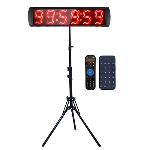 Portable 5'' High 6 Digits LED Race Clock with Tripod for Running ...