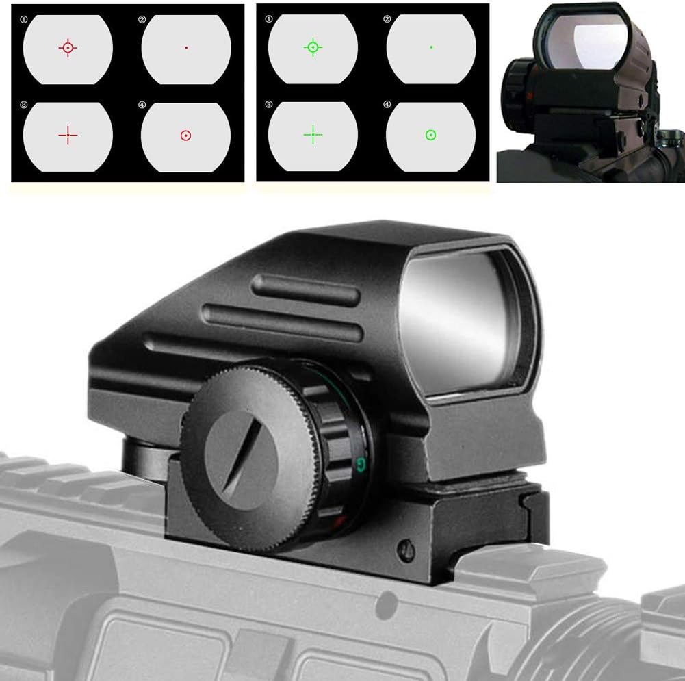 Holographic Red Green Dot Sight with 4 Reticles 1x33mm Picatinny Rail ...