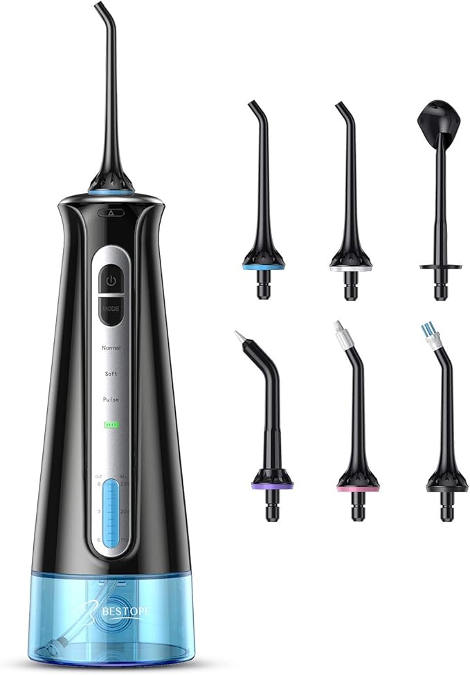 BESTOPE Water Flosser Cordless for Teeth, Electric Teeth Cleaner IPX7 ...