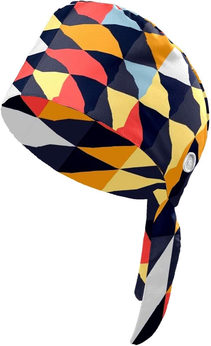 Printed Working Cap Colorful Geometric Triangle Art Decoration with ...