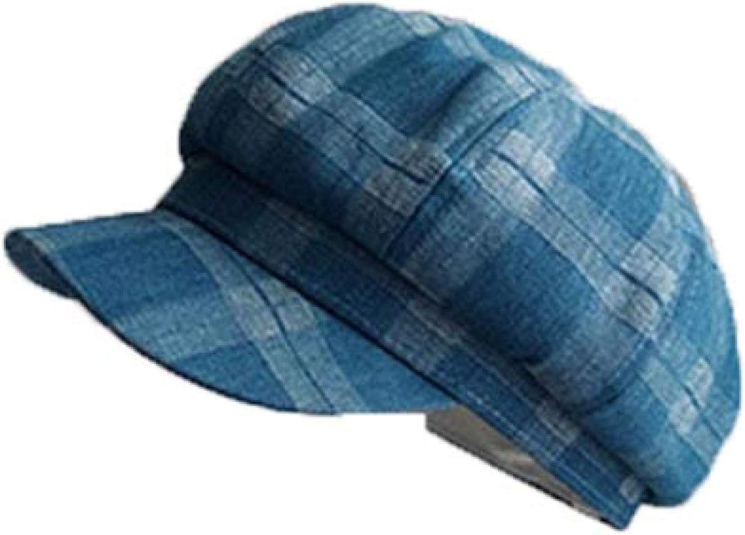 Womens 8-Quarter Cotton Cabbie Hat Stylish Vintage Plaid Newsboy Caps ...