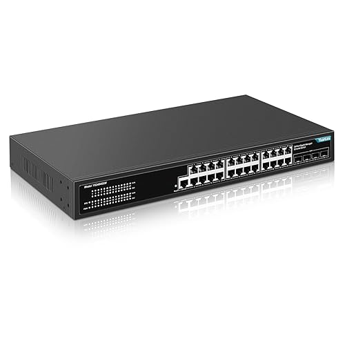 YuanLey 24 Port Gigabit Managed Ethernet Switch, 4 Gigabit SFP Uplink ...