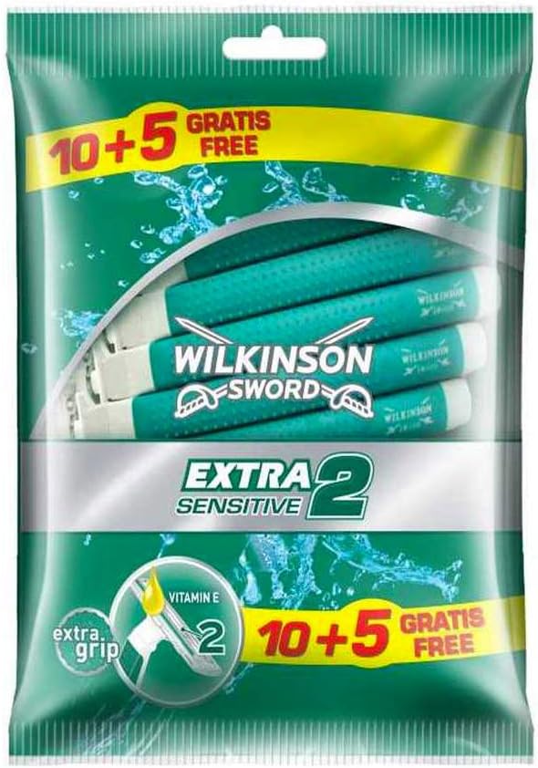 Wilkinson Sword Extra 2 Sensitive Herren Einwegrasierer, 10 + 5 St, 2er ...