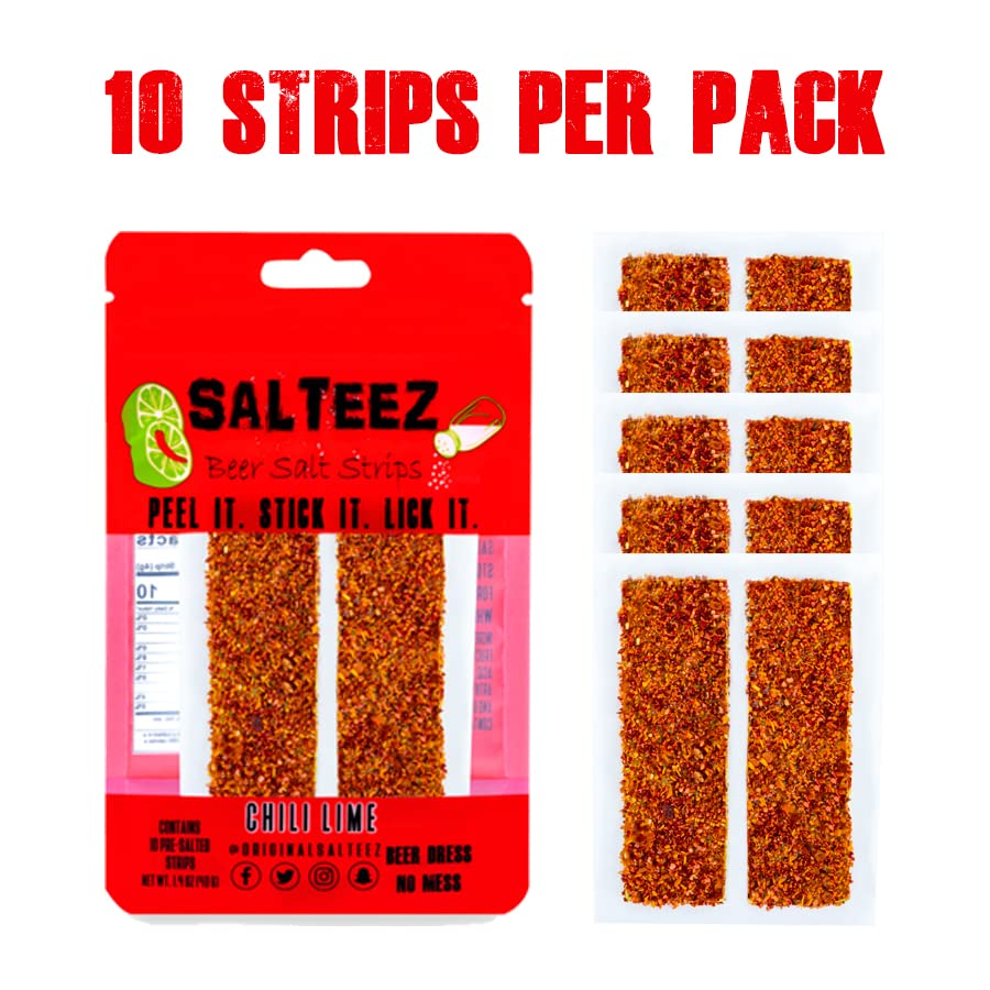 Salteez Beer Salt Strips: Real Salt & Lime Flavor Strips That Stick to ...
