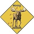 Amazon.com: CROSSWALKS Moose Crossing 12" X 12" Aluminum Sign (X281 ...