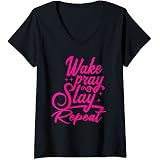 Amazon.com: Wake Pray Slay Repeat All Day Motivational Empowering T ...