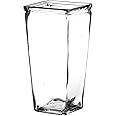 Syndicate Sales 9" Tapered Square Vase, Clear : Home & Kitchen