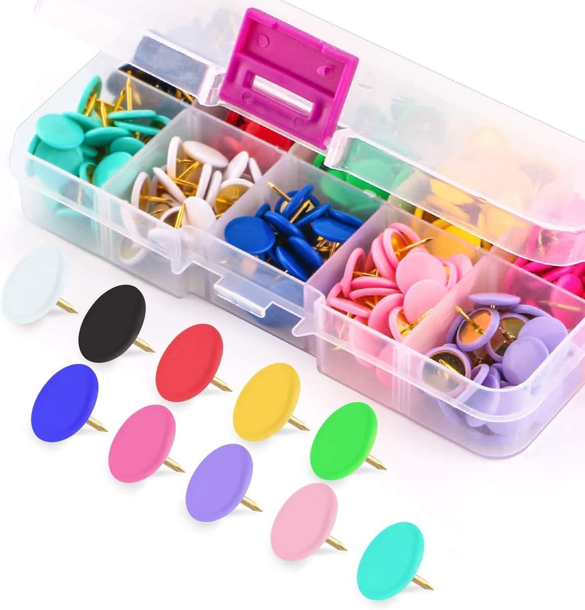 SULOLI Board Pins,300 Pieces Cork Board Pins Coloured Drawing Pins for ...