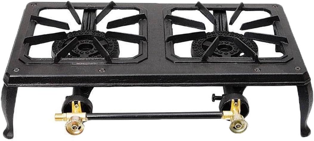 Elitezotec © NEW PORTABLE DOUBLE GAS STOVE CAST IRON 5.0KW COOKER GRILL ...