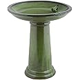 Amazon.com: Esschert Design FB424 Bath on Pedestal with Bird, Ceramic ...