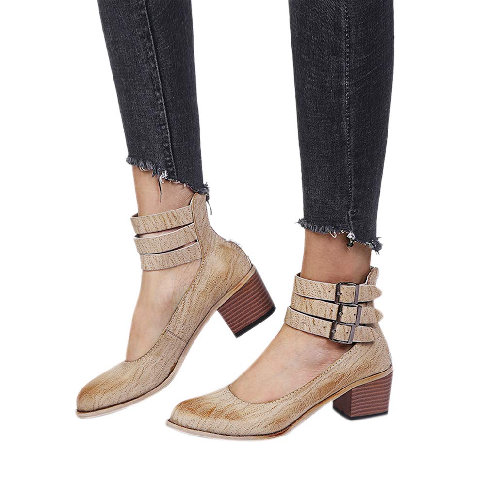 Scarpe col Tacco Donna Mary Jane Basse Plateau Punta Eleganti Estate ...