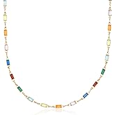 Amazon.com: Barzel 18K Gold Plated Baguette Multi Stone Crystal ...