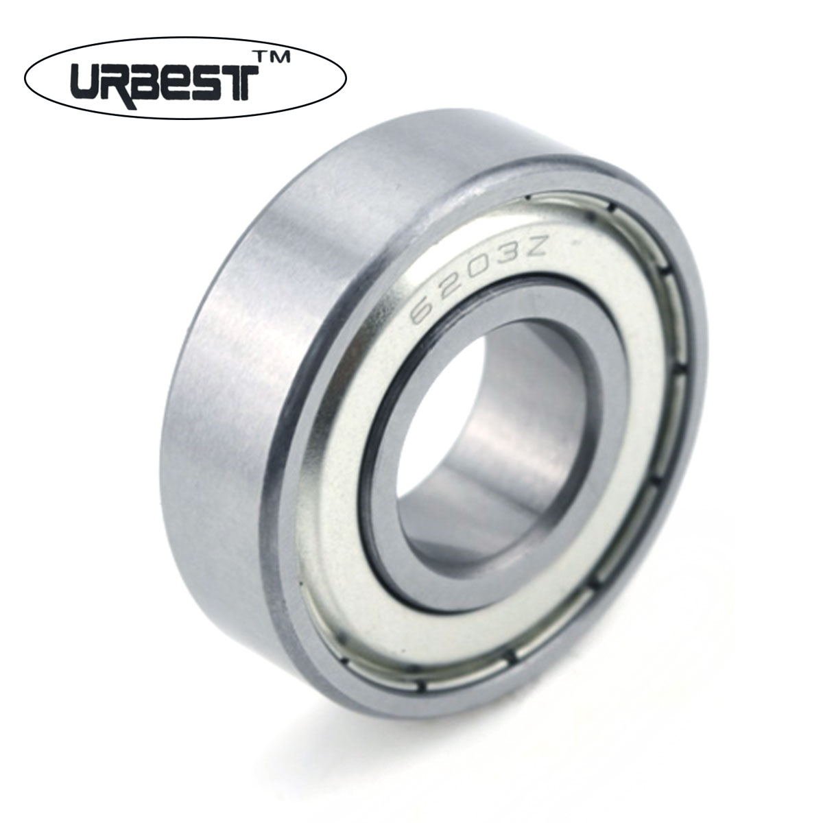 URBEST 6203Z Silver Tone Double Shielded 40mm Outer Diameter Deep ...