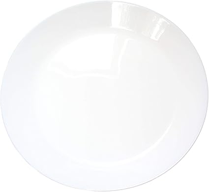 6X Tempered Glass Plain Pure White Dinner Plates 25cm / 10": Amazon.co ...