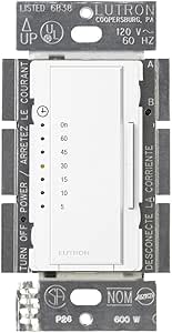 Lutron MA-T51-WH Maestro Countdown Timer, White, Wall Timer Switches ...