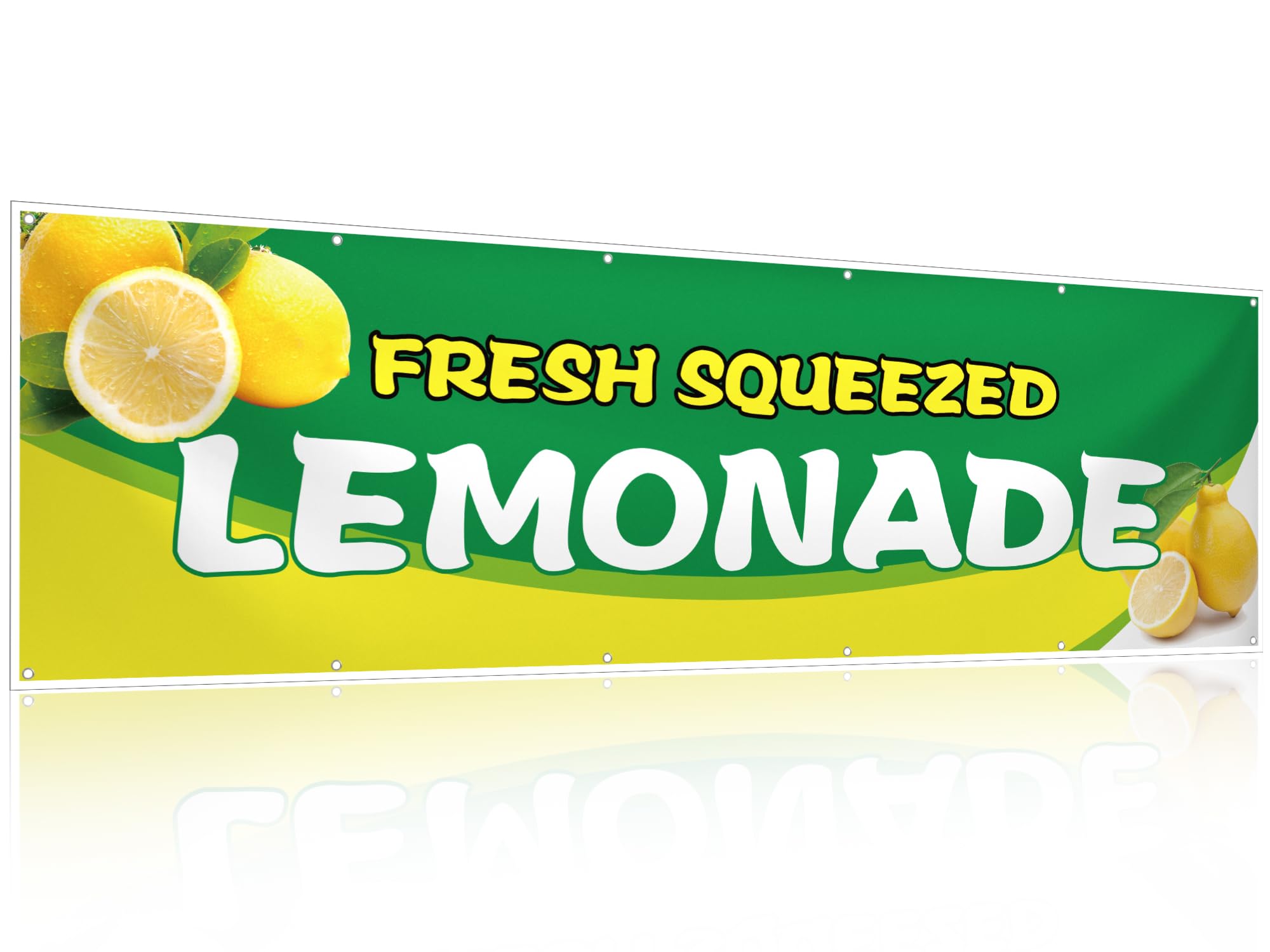HunnmingRe 3 x 10 ft Lemonade Sign Vinyl Banner Fresh Squeezed Lemonade ...