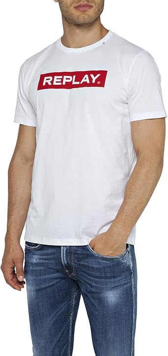 Replay Men's M3720 .000.2660 T-Shirt, White (White 1), XX-Large: Buy ...