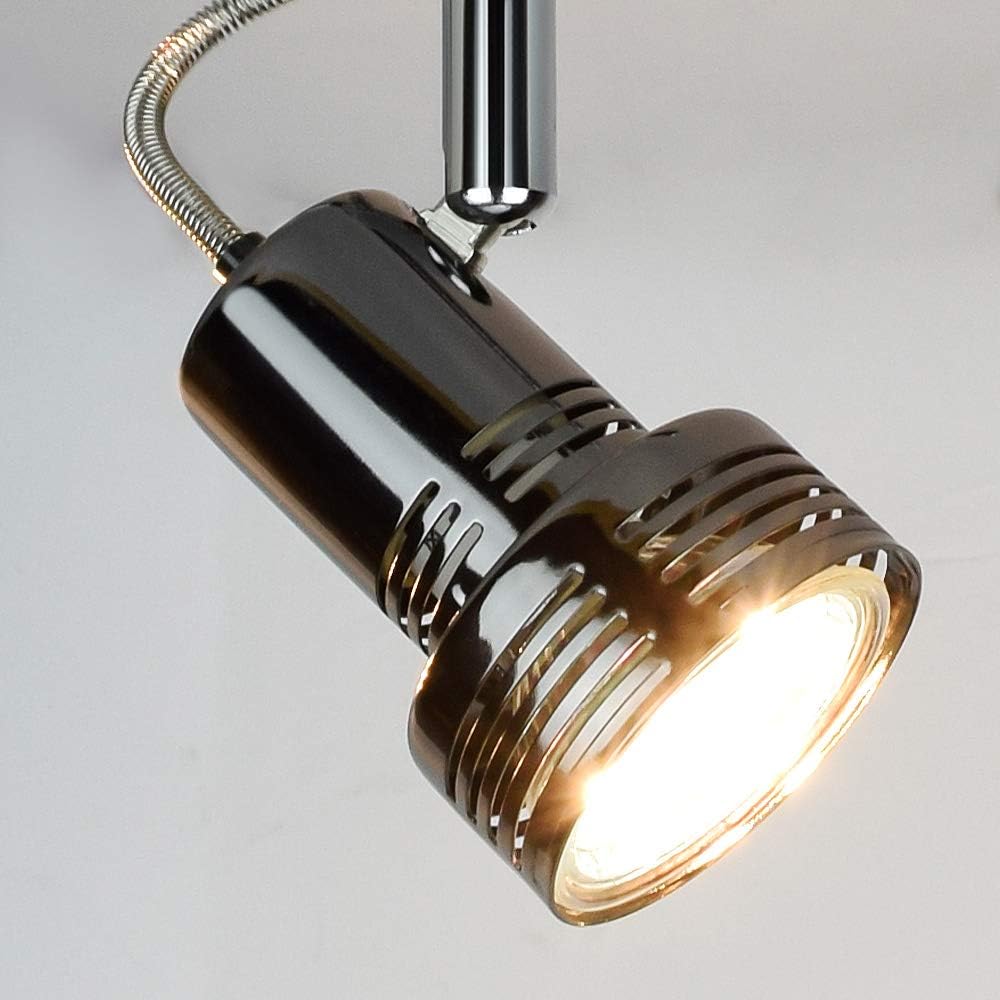 6 Swiveling Heads LED Ceiling Spotlights, Chrome Finish Ceiling Light ...