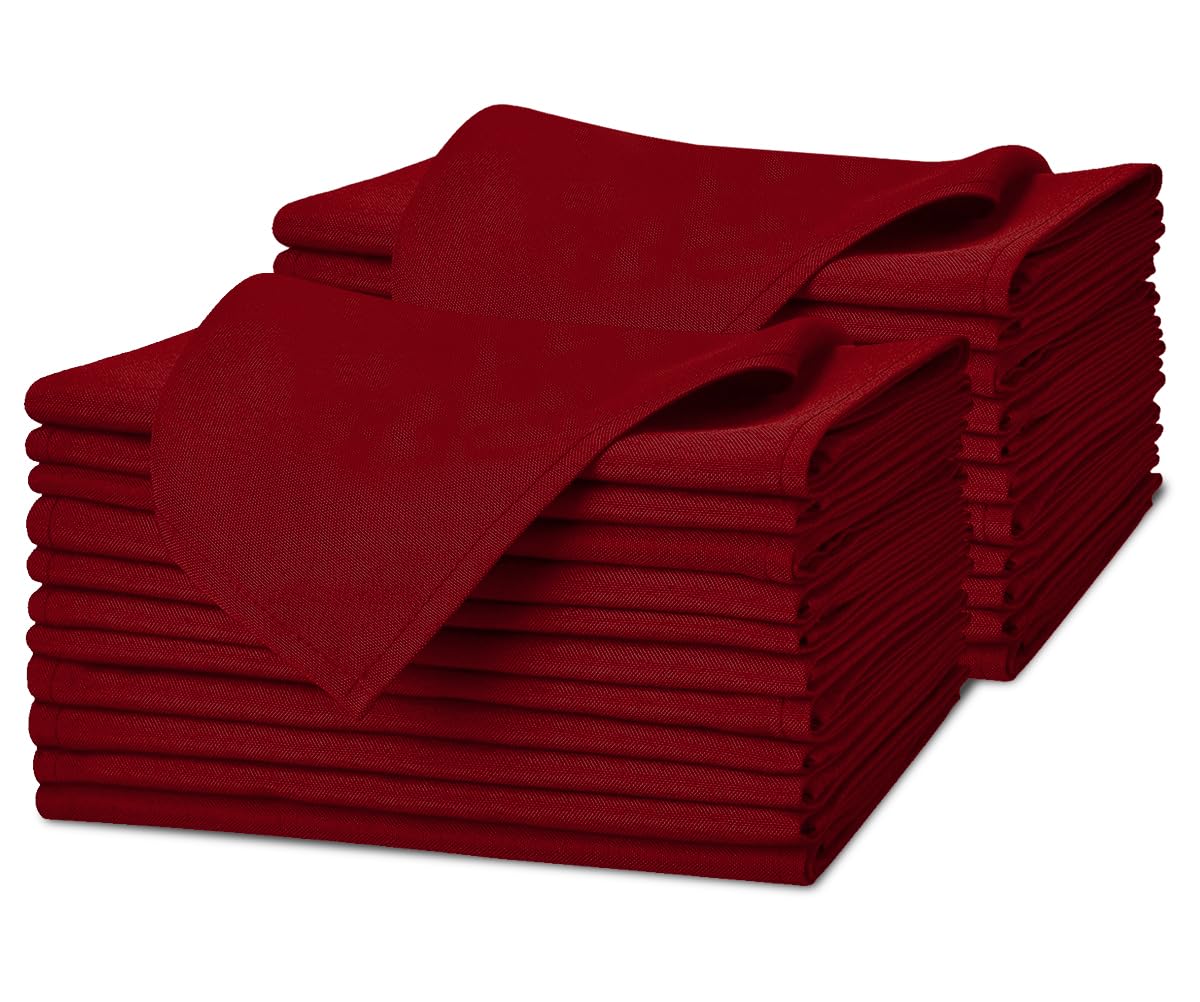 Avalon Kitchen Cloth Napkins Pack of 24 - Red Napkins 17x17 Inches ...