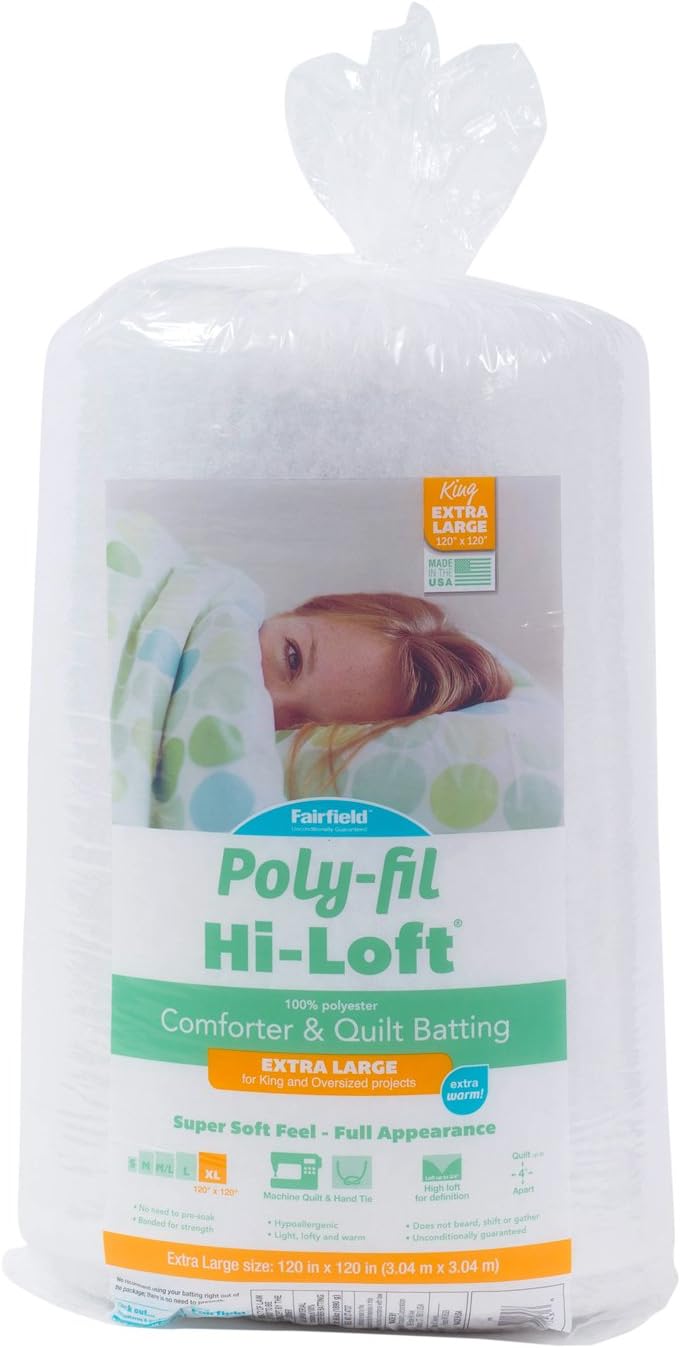Amazon.com: Fairfield Poly-Fil Hi-Loft 100% Bonded Polyester Batting ...
