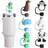 Amazon.com: 5PCS Straw Cover Cap for Stanley Cup, Silicone Cute Animal ...