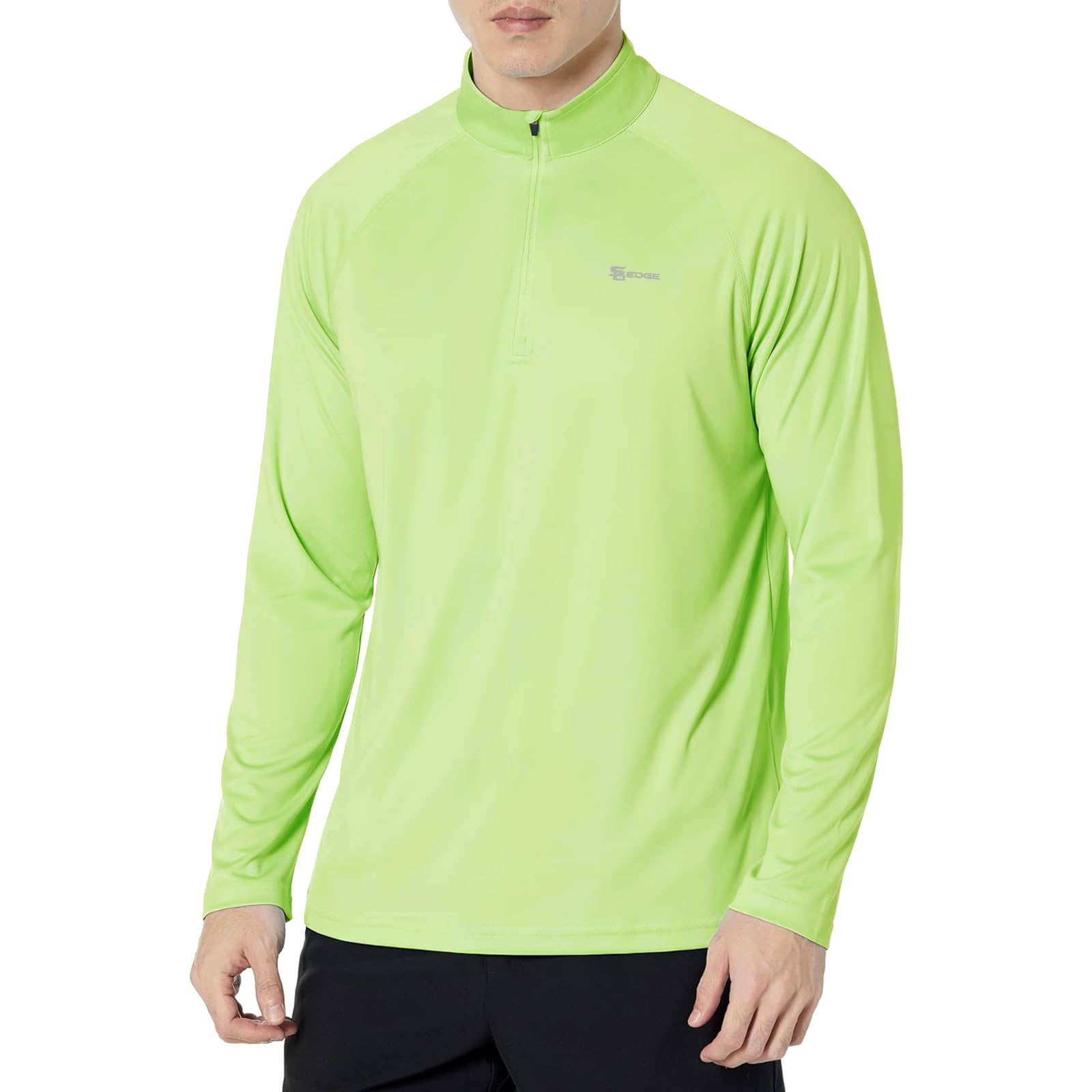 SG Edge Men's UPF 50+ Rash Guard 1/4 Zip Stand Collar Swim Shirt Long ...