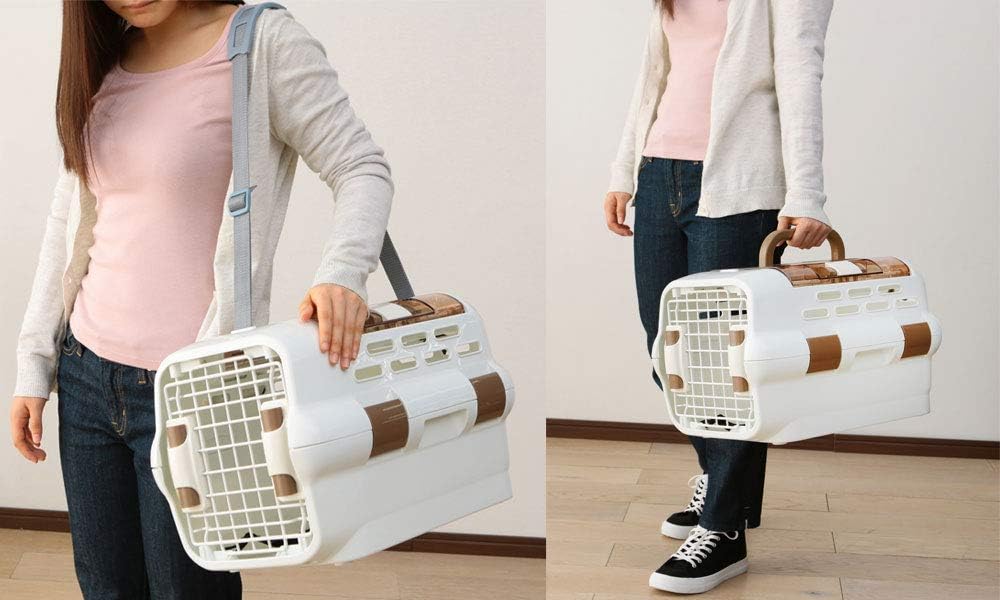 Iris Ohyama, Pet carrier / transport box with leashes, 2 removable ...